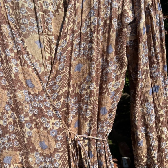 Blue Boheme | Dresses | Blue Boheme Tan Brown Floral Print Viscose ...